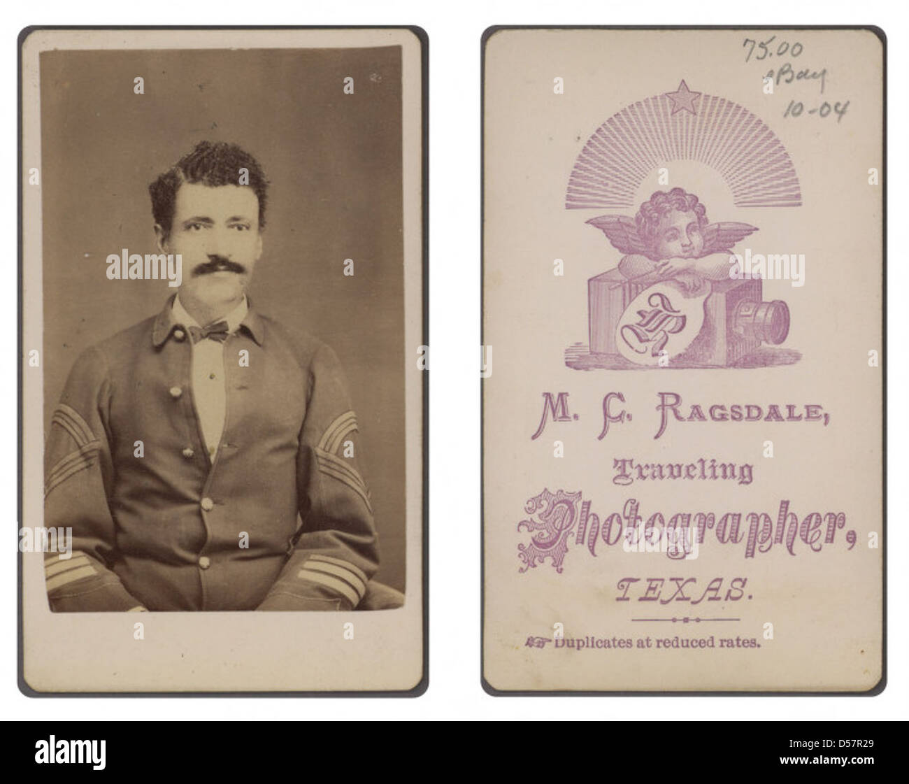 This image shows an unidentified Buffalo Soldier from the 10th Cavalry ...