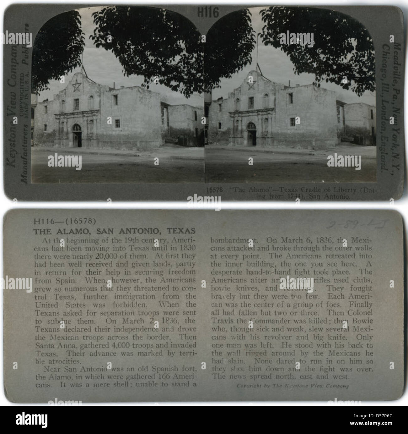 A historical image of the Alamo in Texas, the site of a pivotal battle ...