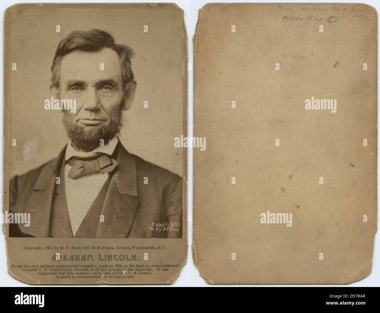 A portrait of Abraham Lincoln, the 16th President of the United States ...