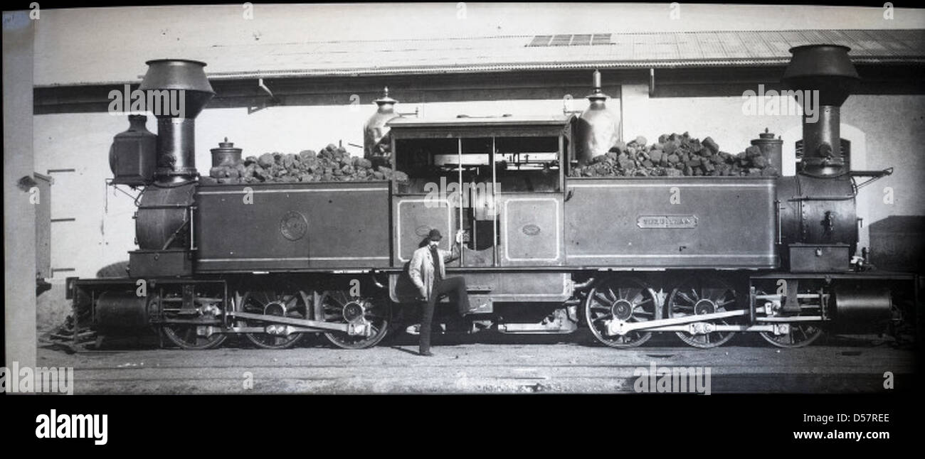 This image depicts the Ferrocarril Mexicano's Fairlie Locomotive 45 ...