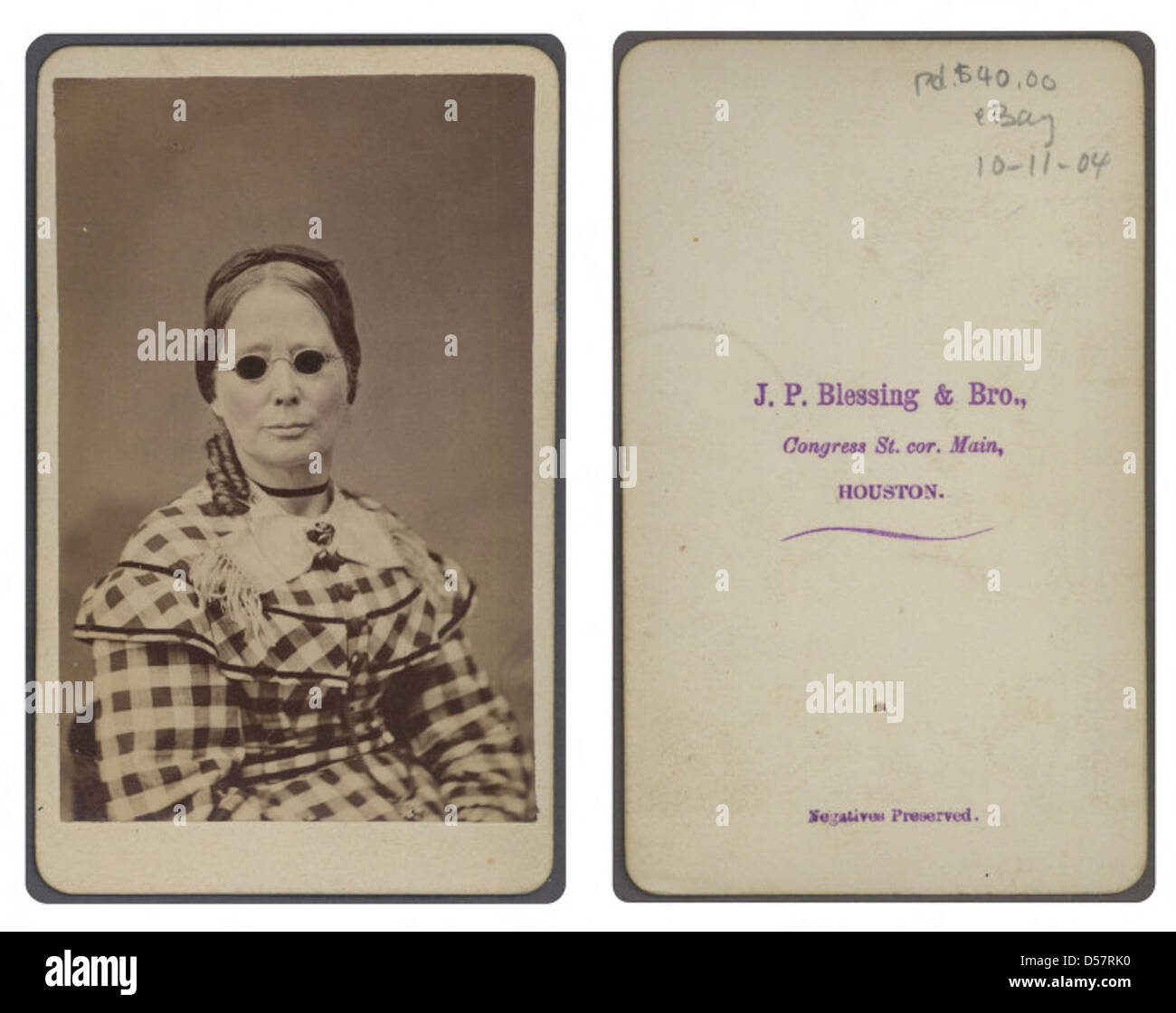 A blind woman in Texas, wearing dark glasses, captured in a poignant ...