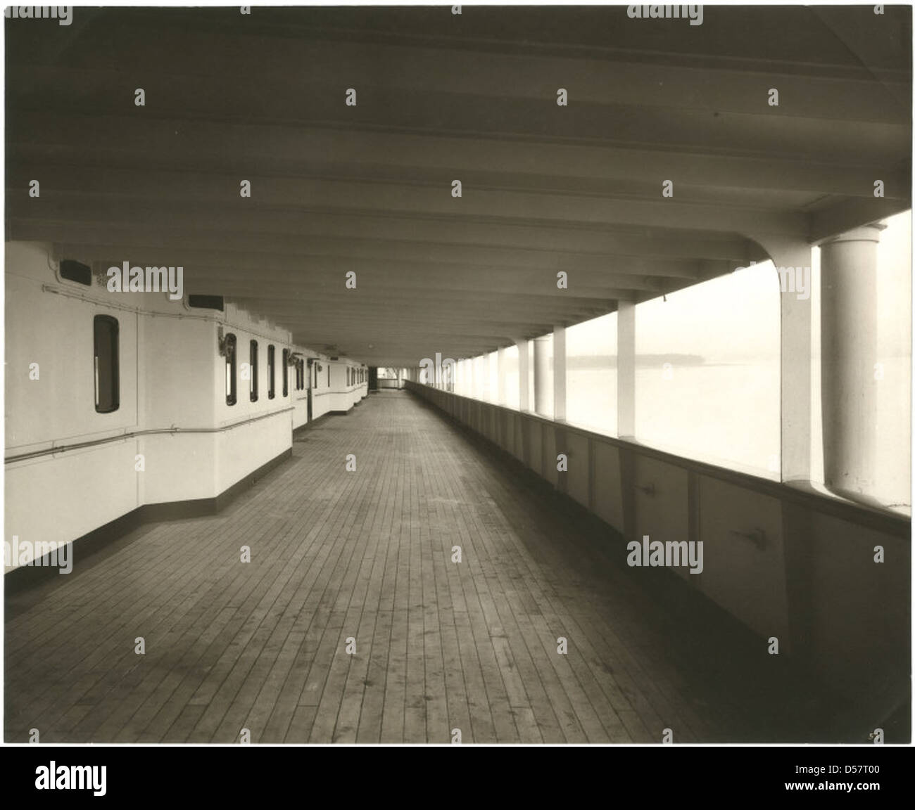 A view from the first-class promenade deck of the RMS Lusitania ...