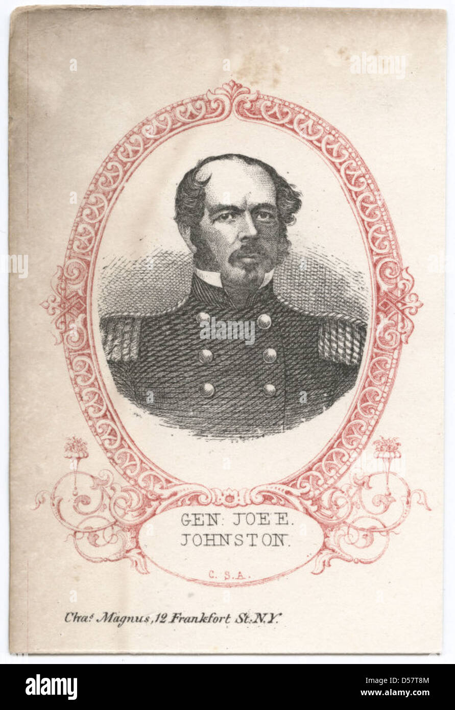 A portrait of General Joe E. Johnston, a Confederate general during the ...