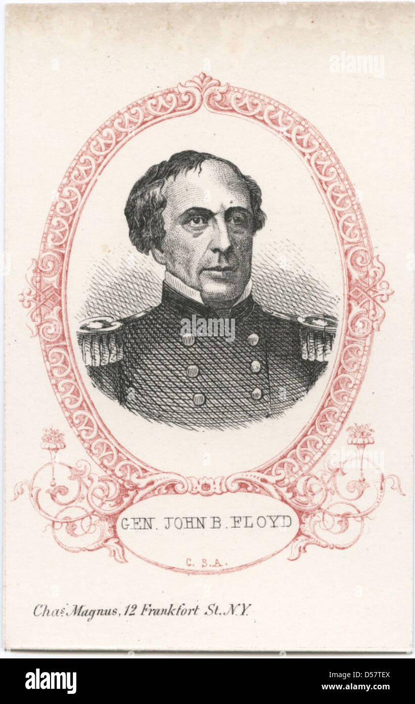 A portrait of General John B. Floyd, a Confederate officer during the U ...