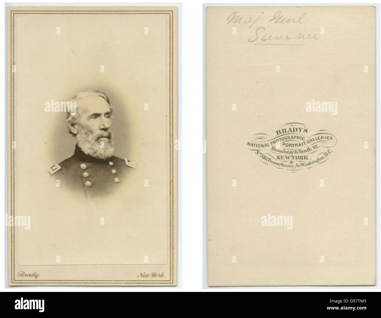 This historical portrait depicts Major General Sumner of the Federal ...