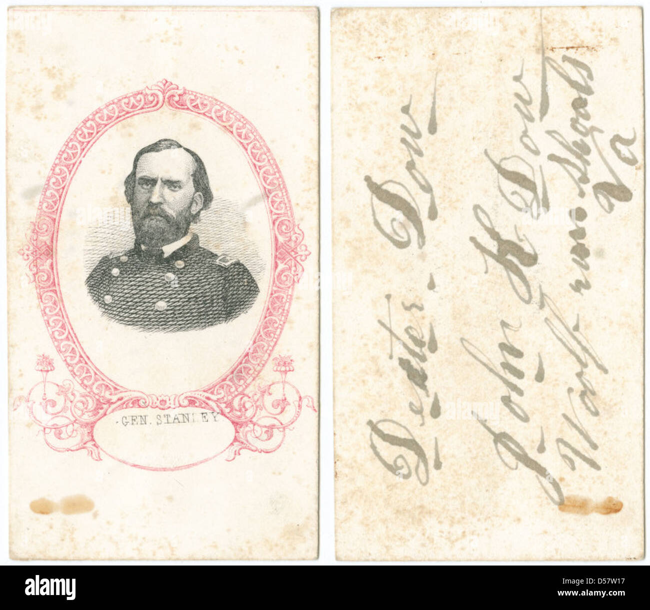 A portrait of General Stanley, a U.S. Army officer during the Civil War ...