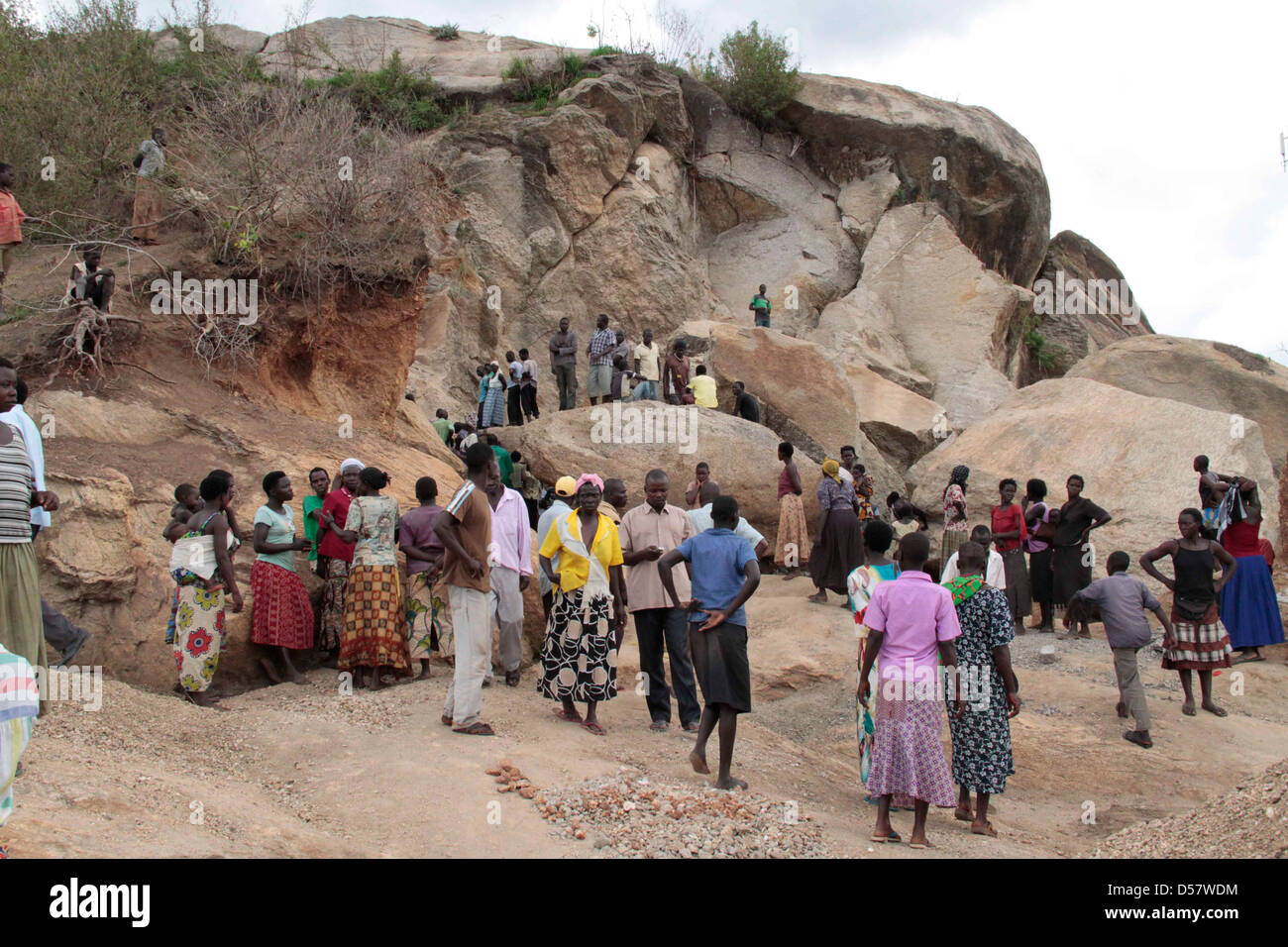Scene of the accident where two people were crushed to death in stone ...