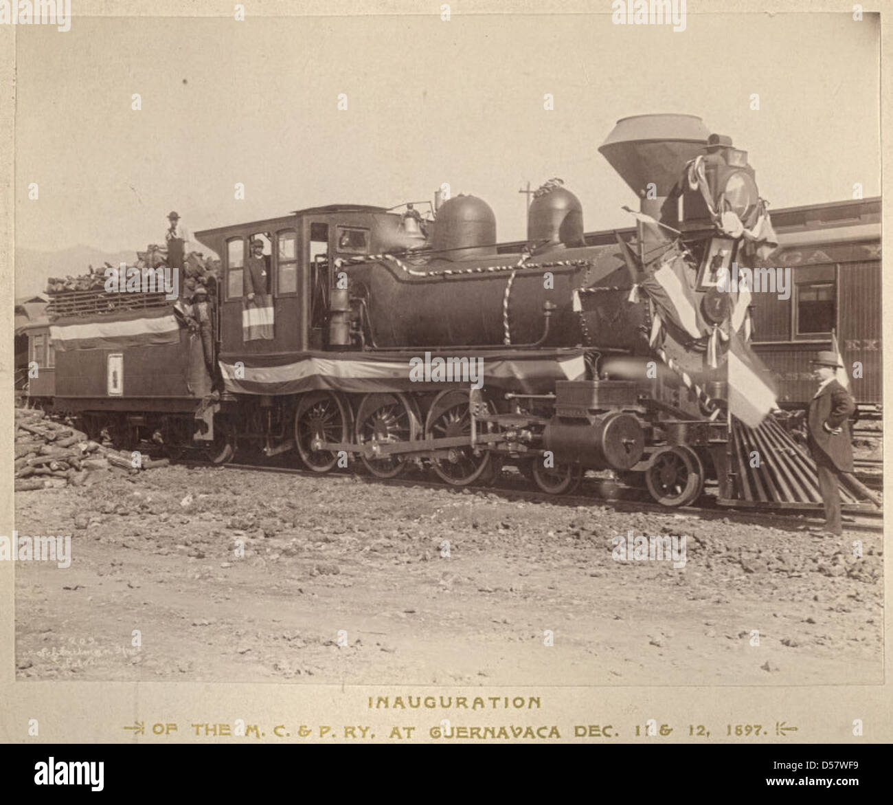 This photograph captures the Presidential Train, Locomotive 7, with its ...