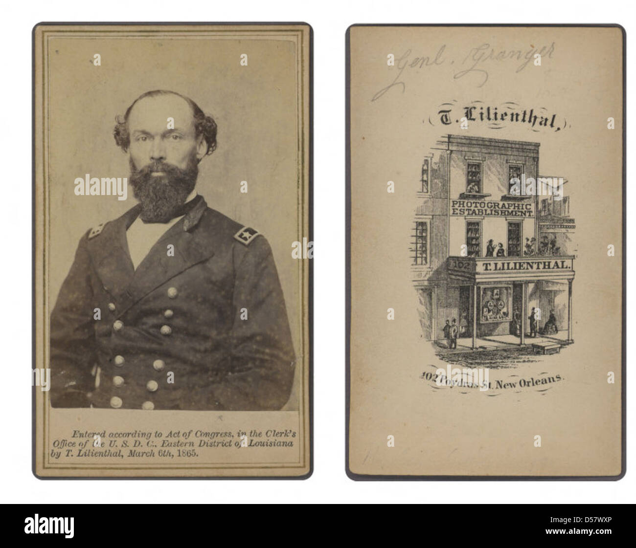 A portrait of Major General Granger, a key figure in the Union Army ...