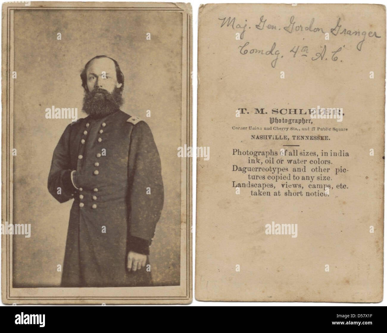 This portrait of Major General Gordon Granger, commander of the 4th ...