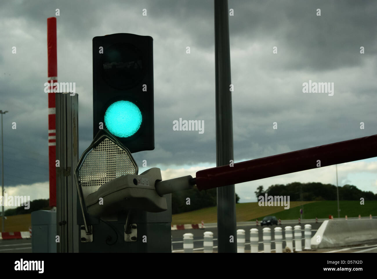 Highway stop for payment in France Stock Photo - Alamy