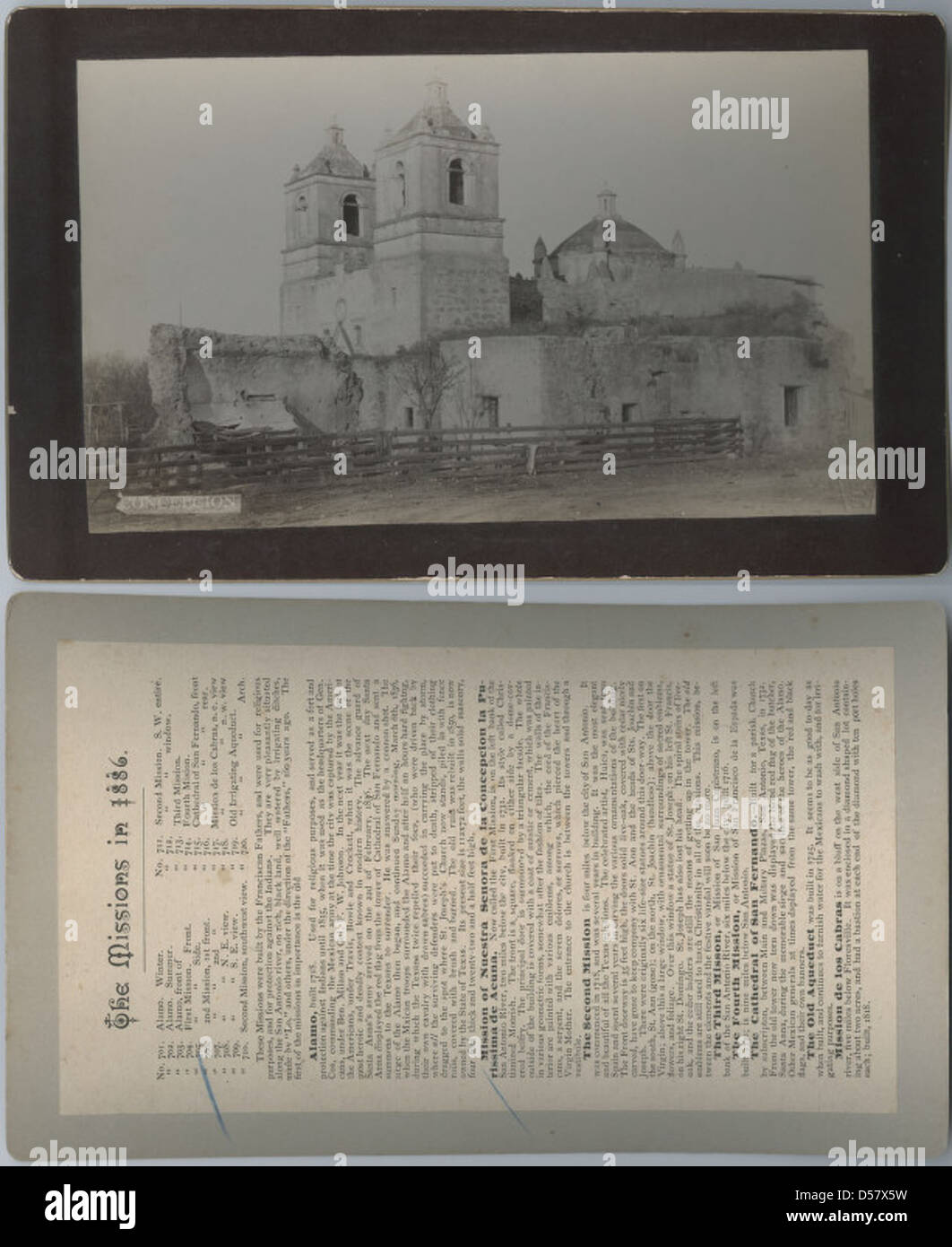 The First Mission in Texas is shown in this historical photograph ...