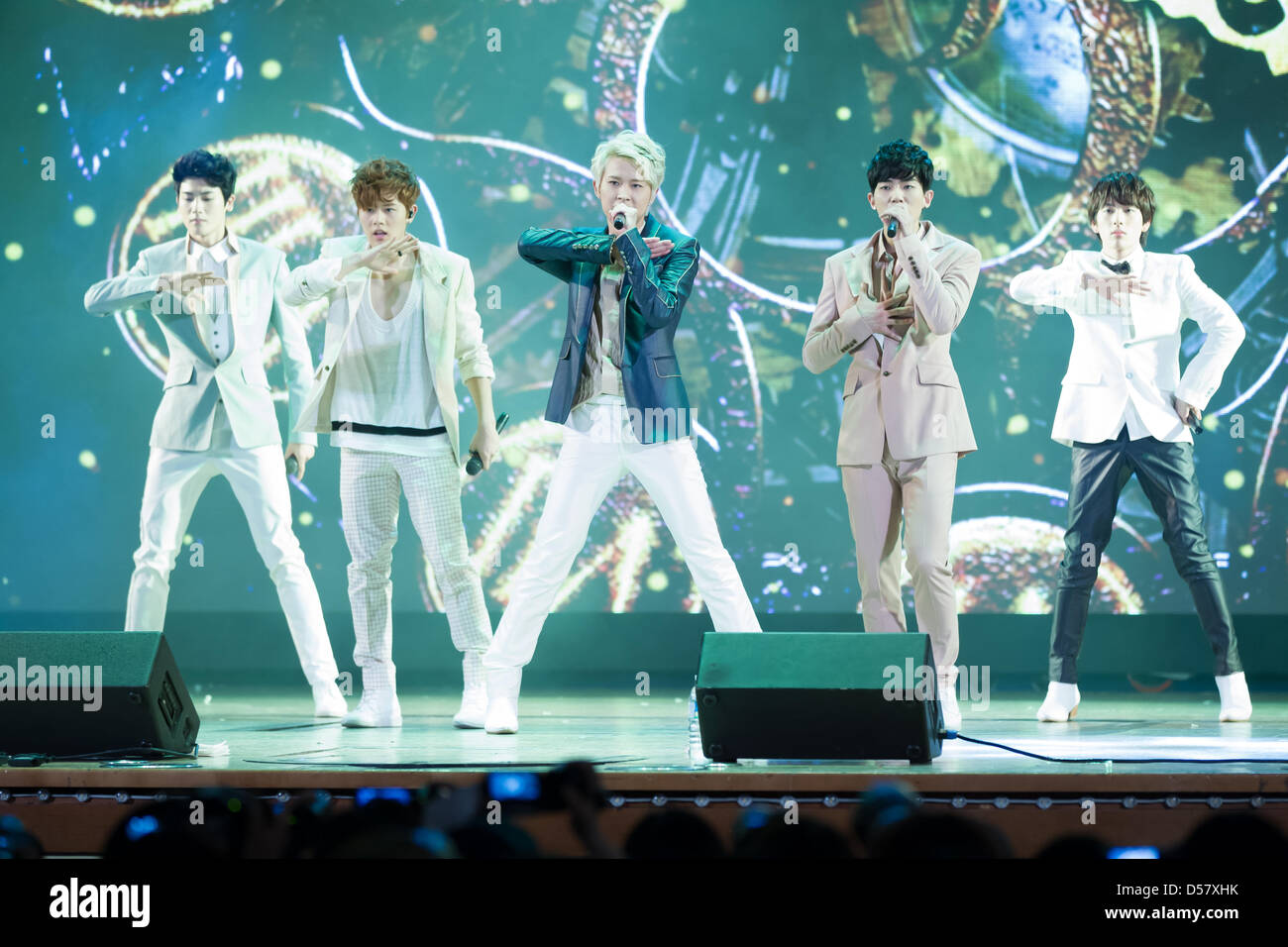 ZE:A-FIVE at press conference of their upcoming showcase in Seoul ...