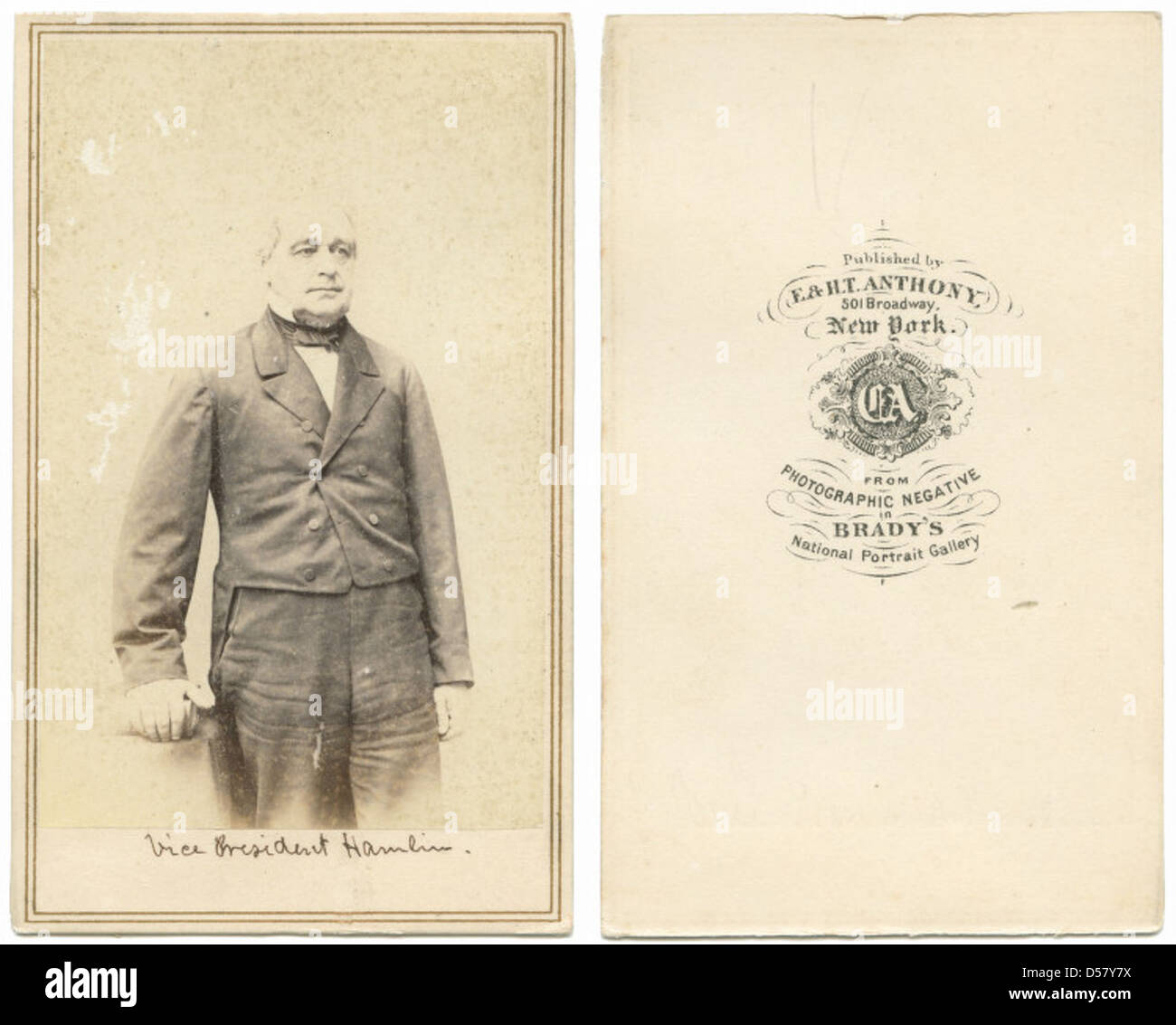 A portrait of Hannibal Hamlin, the 15th Vice President of the United ...
