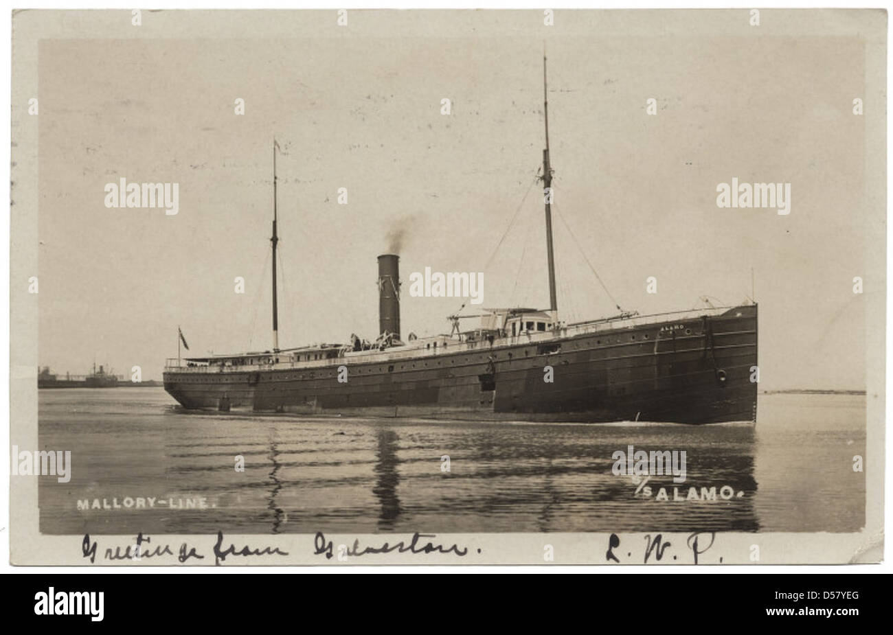 The s/s Alamo, a ship operated by Mallory Line, seen off the Texas ...