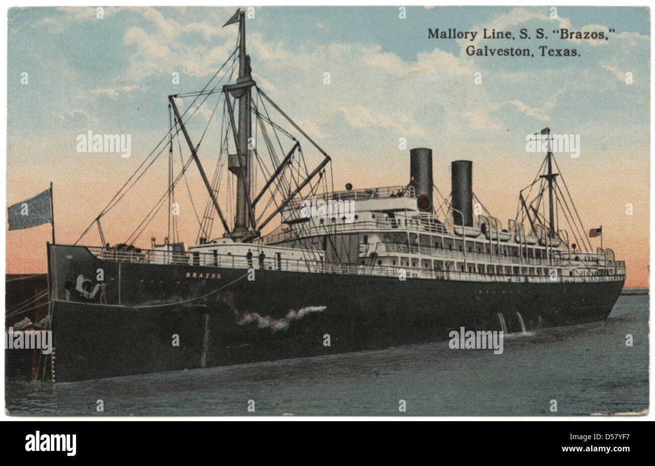 The Mallory Line steamship S.S. Brazos, operating along the Texas Gulf ...
