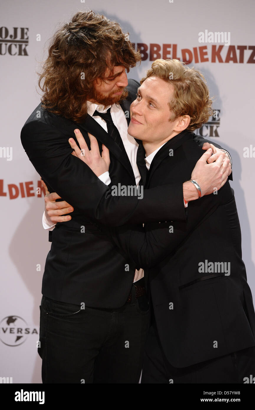 Matthias Schweighoefer and Jonathan Jeremiah at the premiere of ...