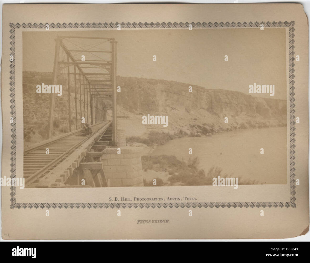 This photograph shows the Pecos River Bridge in Texas, a notable ...
