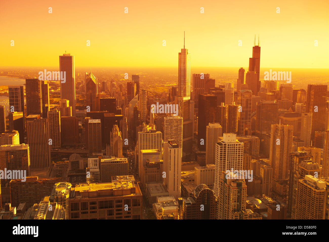 LOOP SKYLINE DOWNTOWN CHICAGO ILLINOIS USA Stock Photo - Alamy