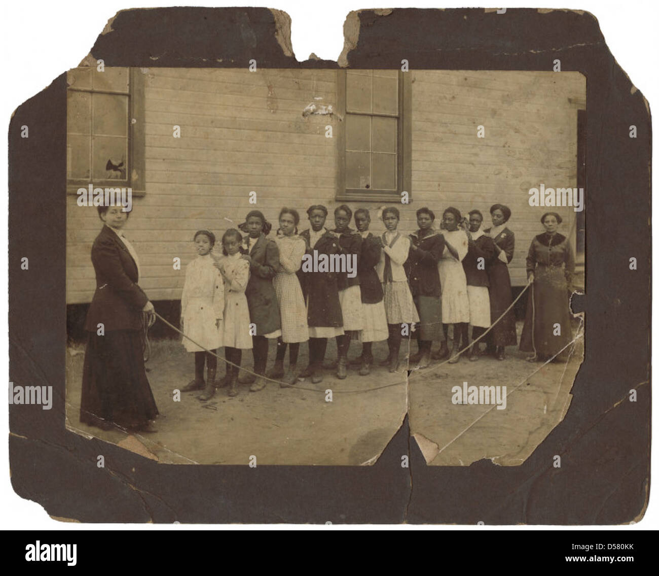 A historical photograph of African American students and their teachers ...