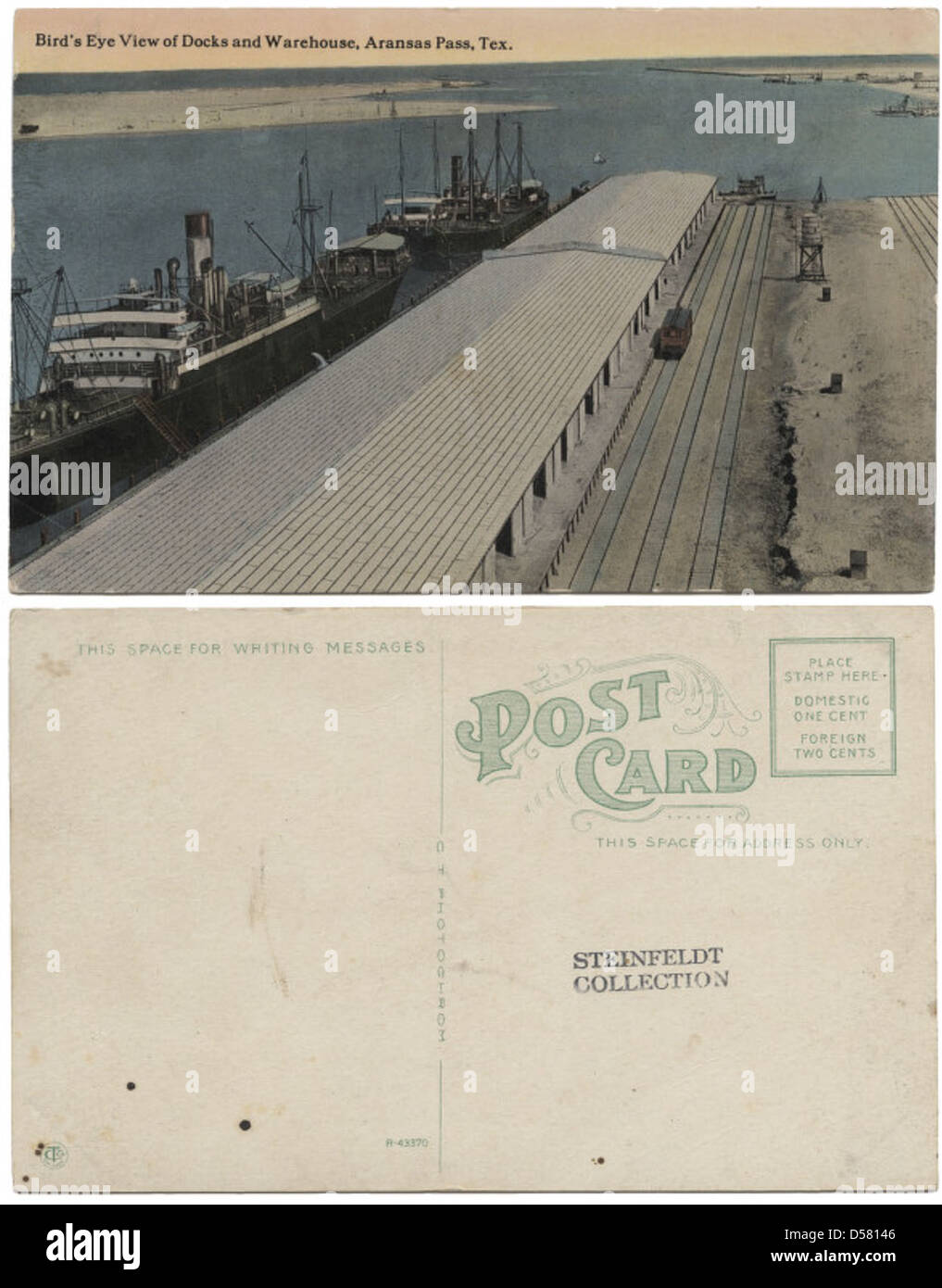 Bird's Eye view of Docks and Warehouse, Aransas Pass, Tex Stock Photo ...