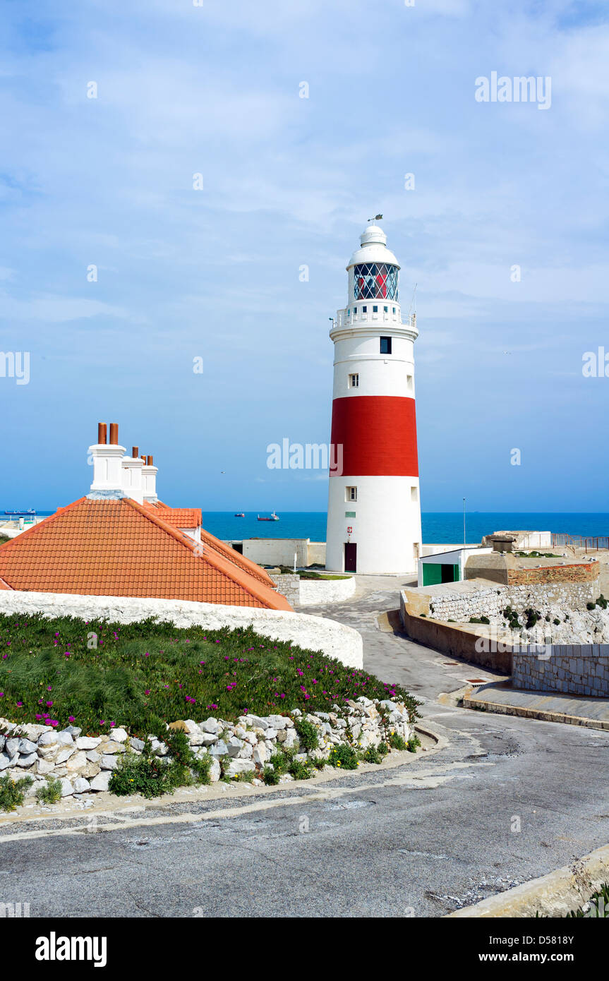 Europa Point lighthouse at the most southern point of Europe, also ...