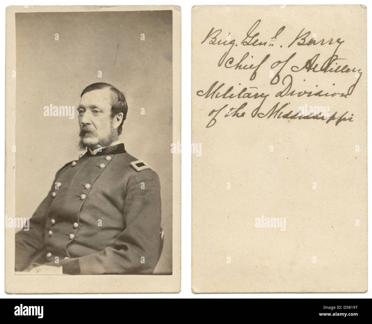 A portrait of Brigadier General Barry, the Chief of Artillery for the ...