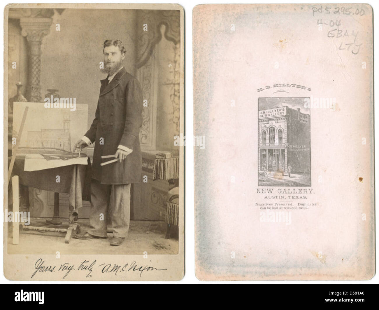 A photograph of A. M. C. Nixon, a Texas architect, posing with other ...