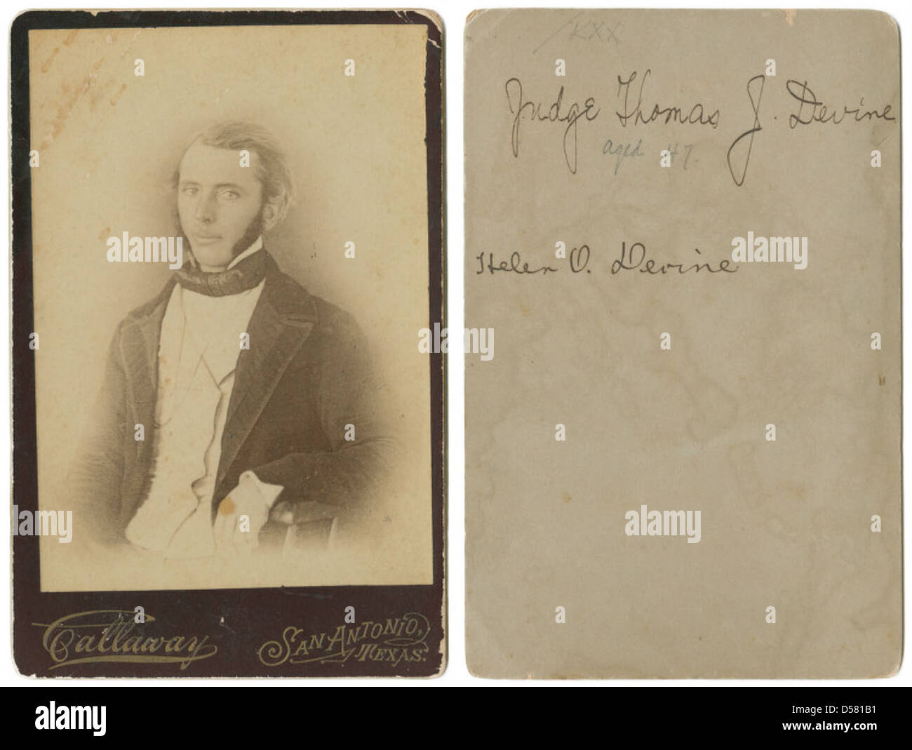 A photograph of Judge Thomas J. Devine, a prominent figure in Texas ...