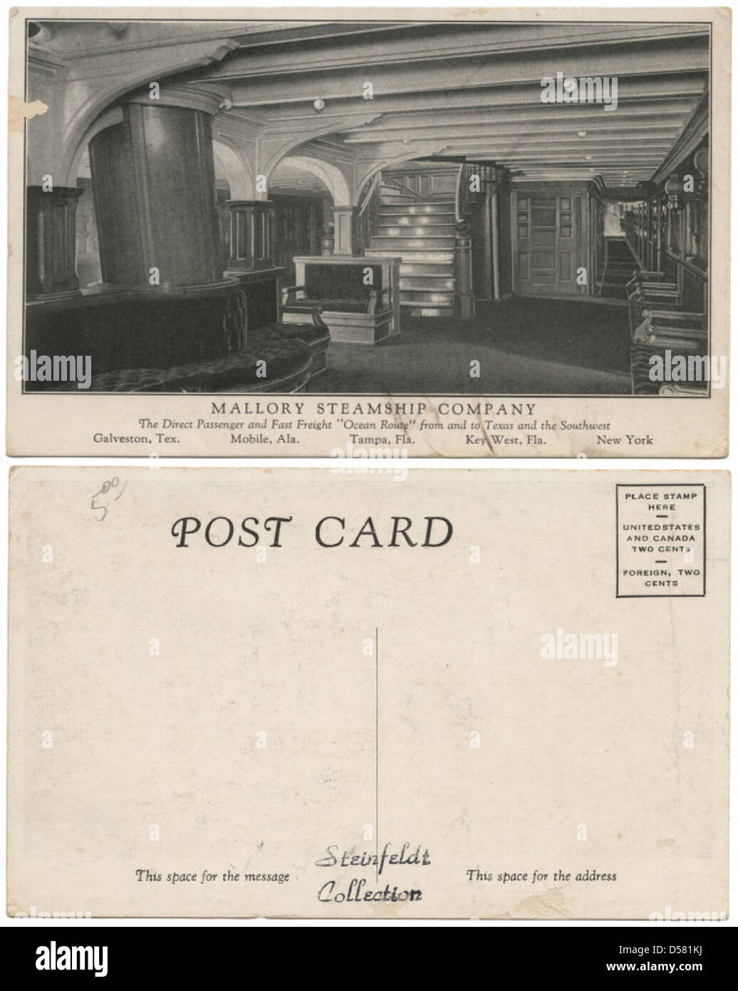 This photograph shows the interior of a ship operated by the Mallory ...