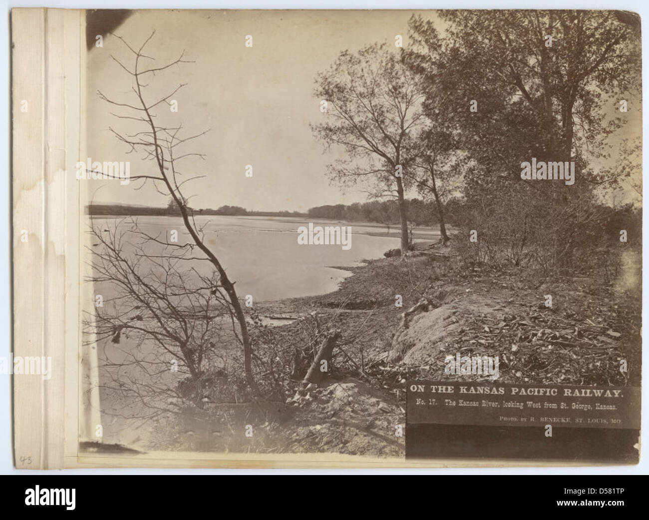 A landscape view of the Kansas River, looking west from St. George ...