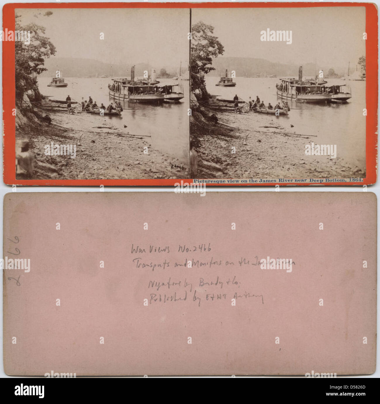 A 1864 photograph capturing a picturesque view of the James River near ...