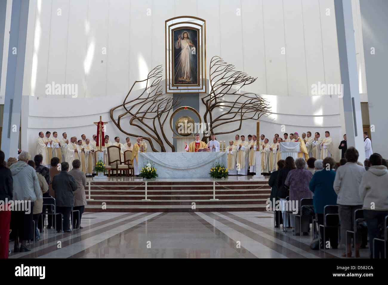 Krakow, Poland, Mass in the Basilica of the Shrine of the Divine Mercy ...