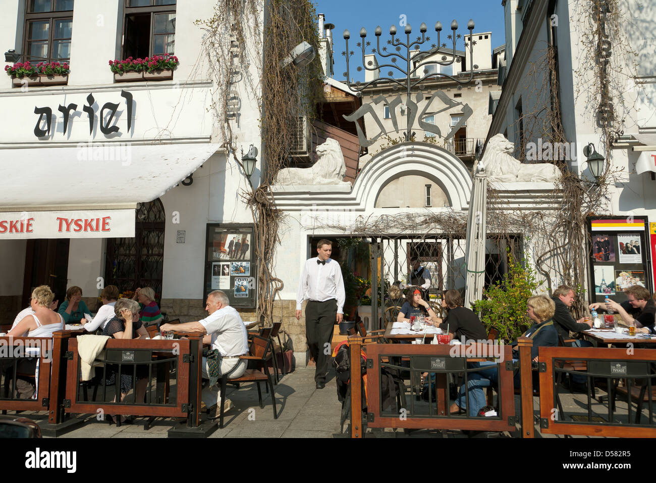 Krakow, Poland, Jewish restaurant Ariel in Ulica Szeroka in Kazimierz ...