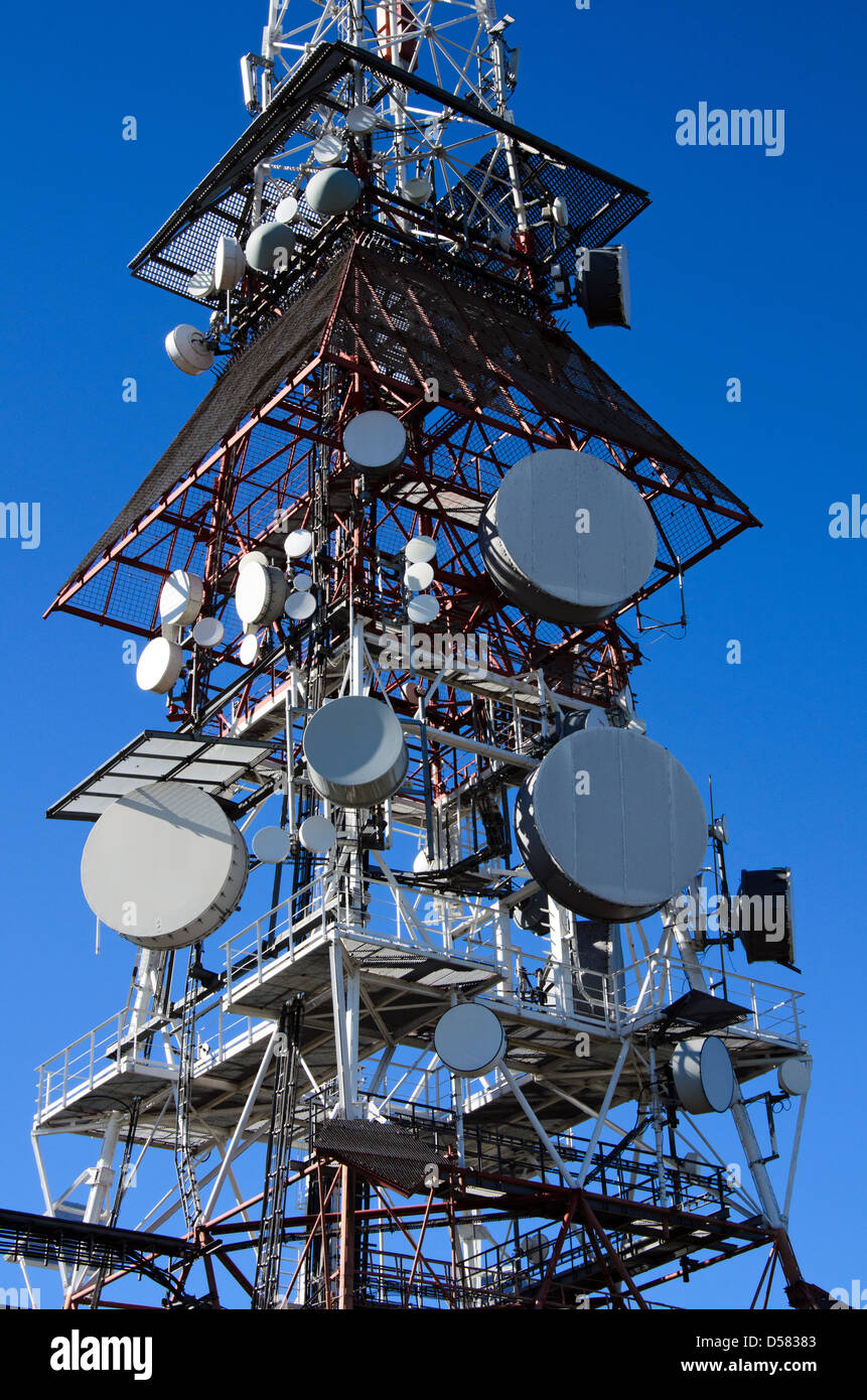 Photo of modern communication antenna Stock Photo - Alamy