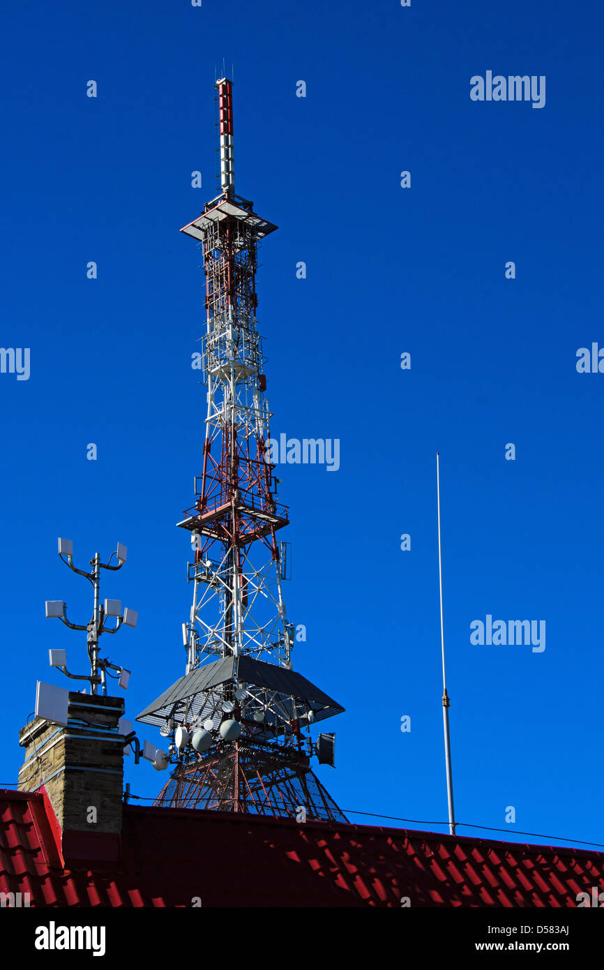 Photo of modern communication antenna Stock Photo - Alamy