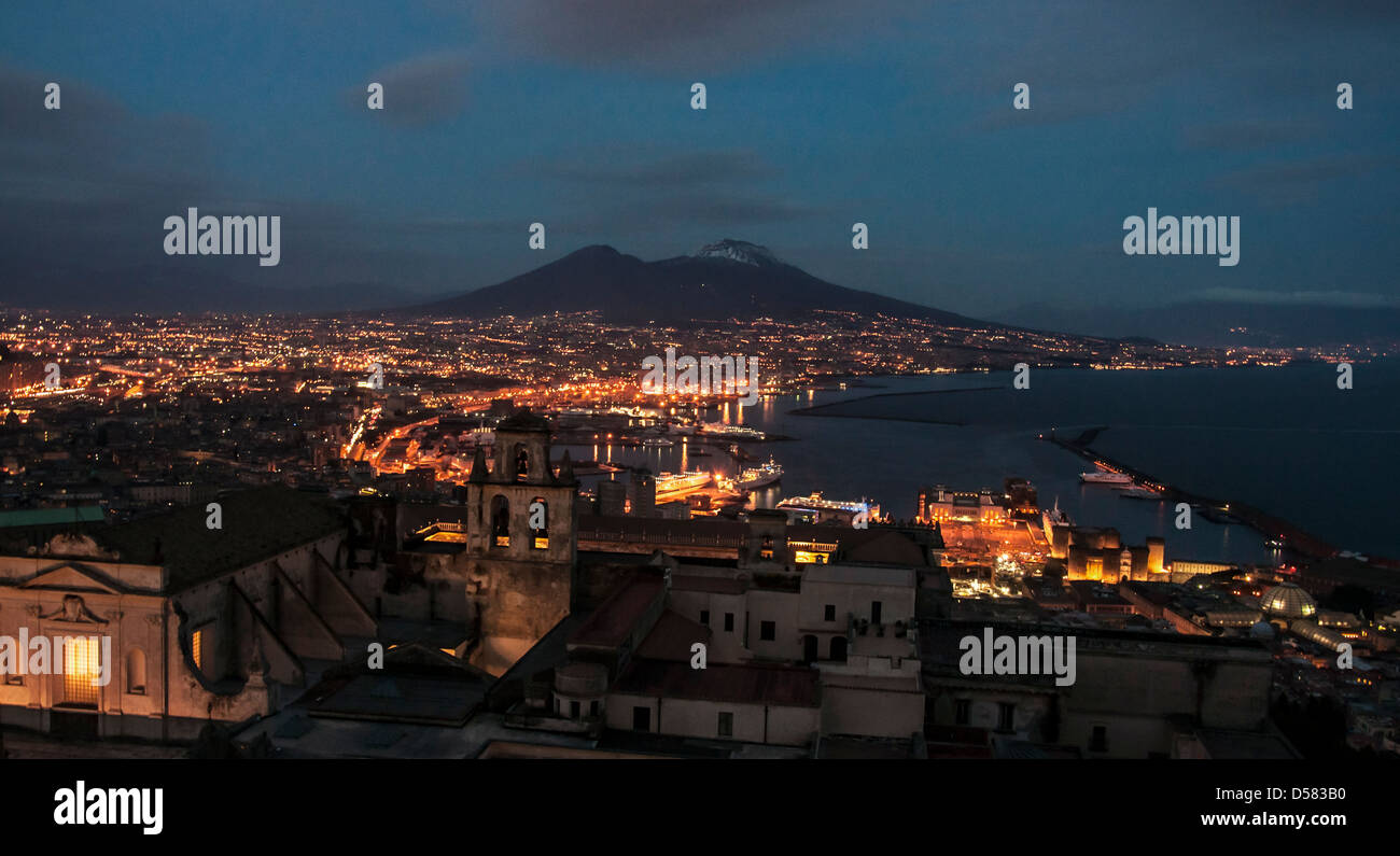 view of the volcano and bay of naples, italy Stock Photo - Alamy