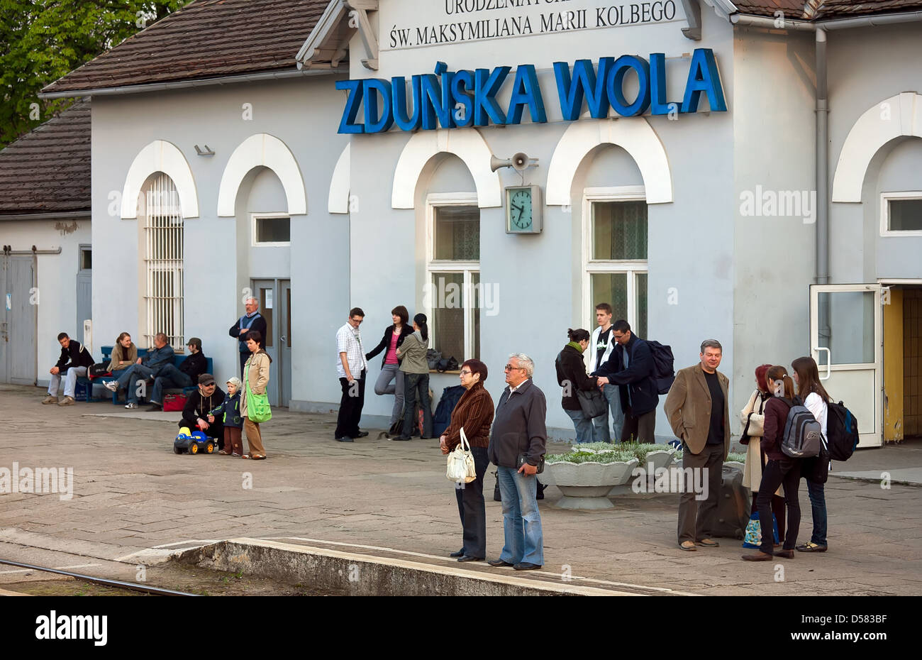 Wait Zdunska Wola, Poland, passengers at the station PKP Stock Photo ...
