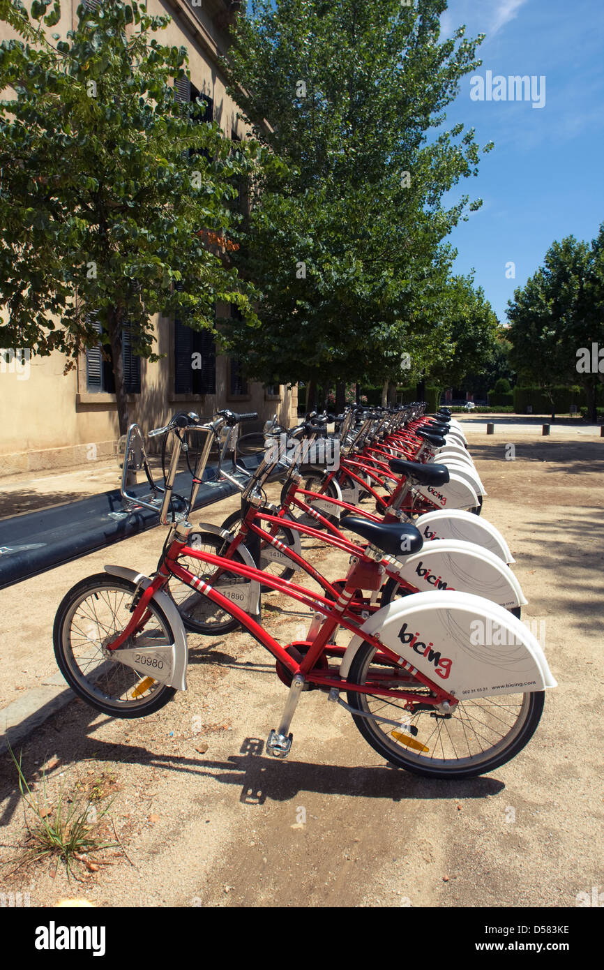 Rack of Bicing bicycles sharing system, Barcelona, Catalonia, Spain ...