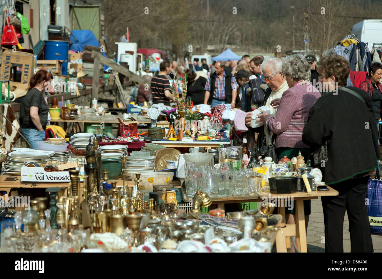 Poznan, Poland, the flea market at the old slaughterhouse Stock Photo ...