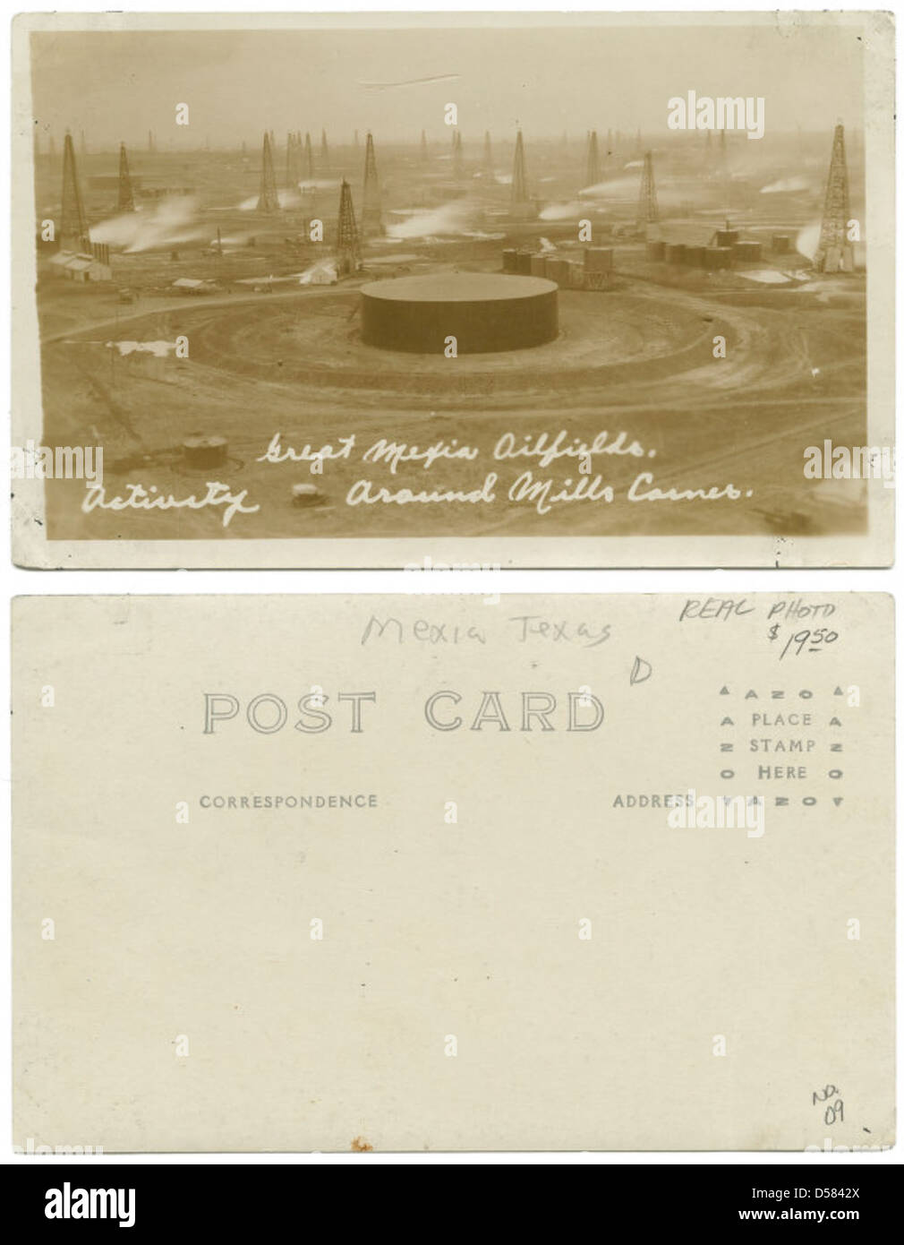 A photograph of the Great Mexia Oilfields in Texas, showing active ...