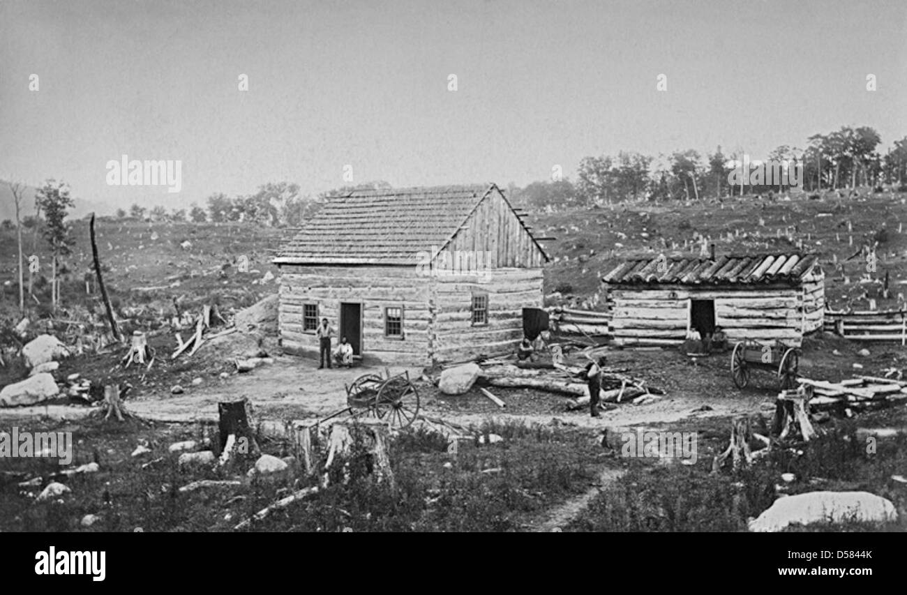 A historic photograph depicting a settlement near Chatham on the Ottawa ...