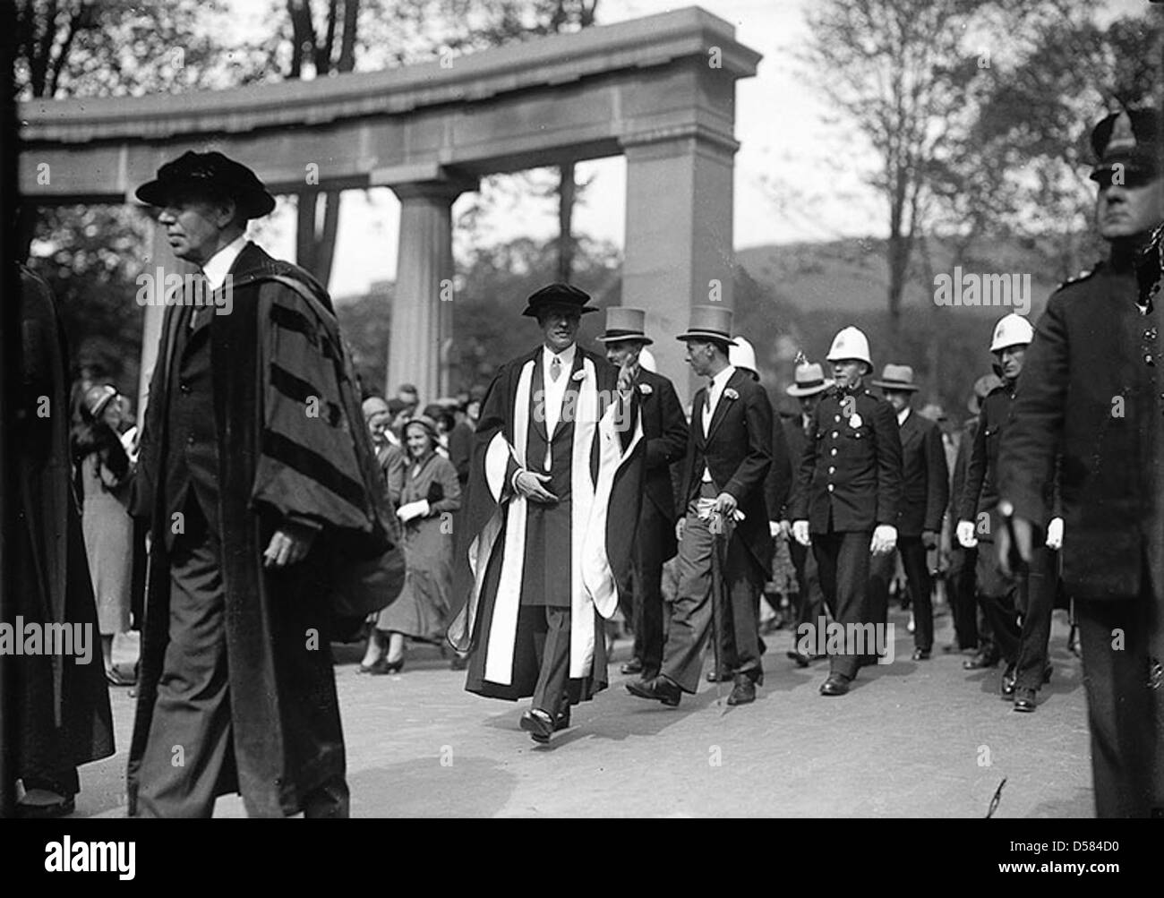 A historical photo of McGill University's graduation procession passing ...