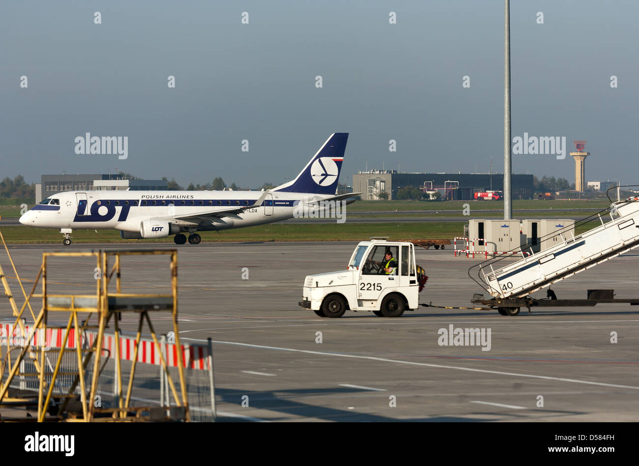 Warsaw, Poland, LOT machine at Warsaw Chopin Airport Stock Photo - Alamy