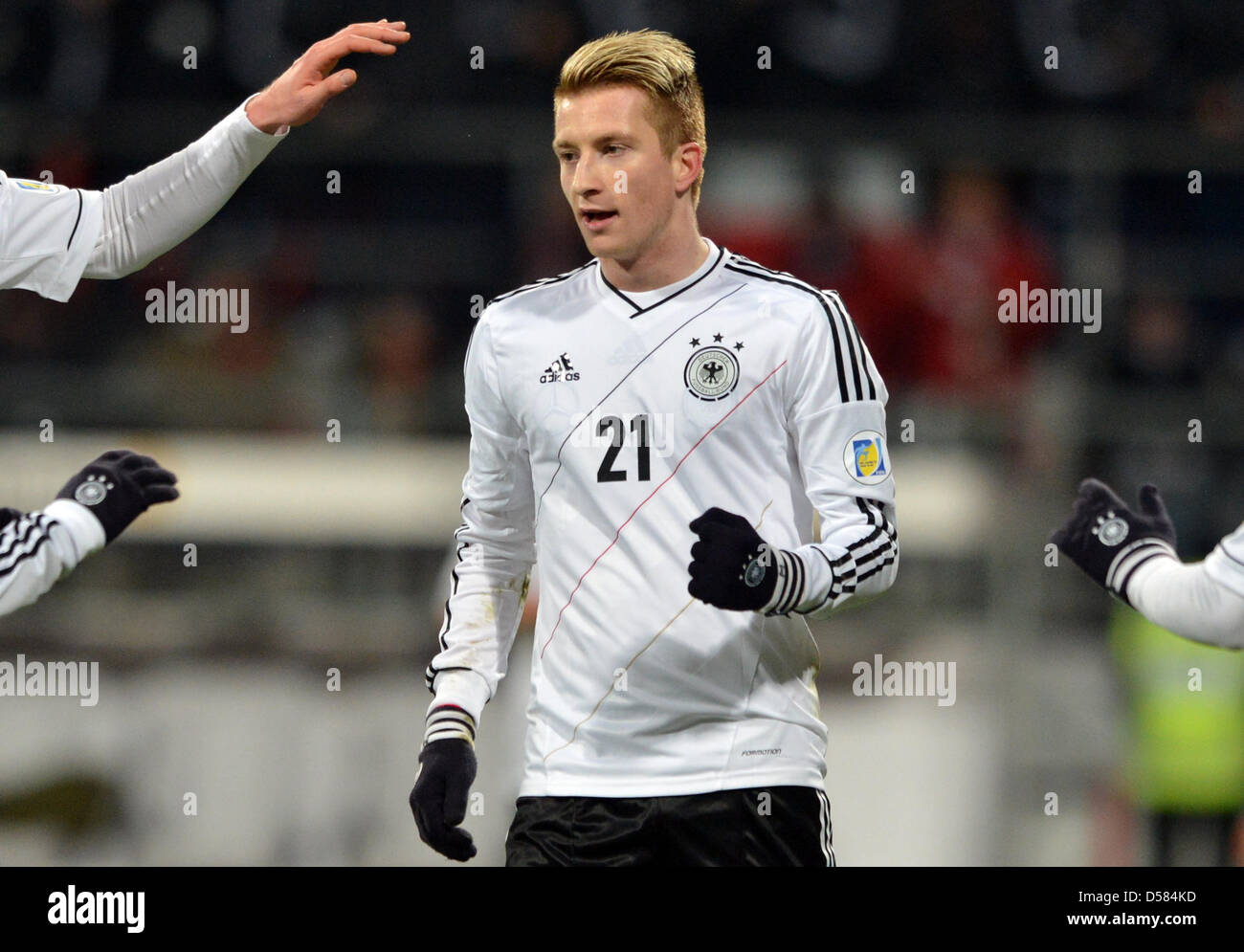 Germany's Marco Reus celebrates with team mates after scoring the ...