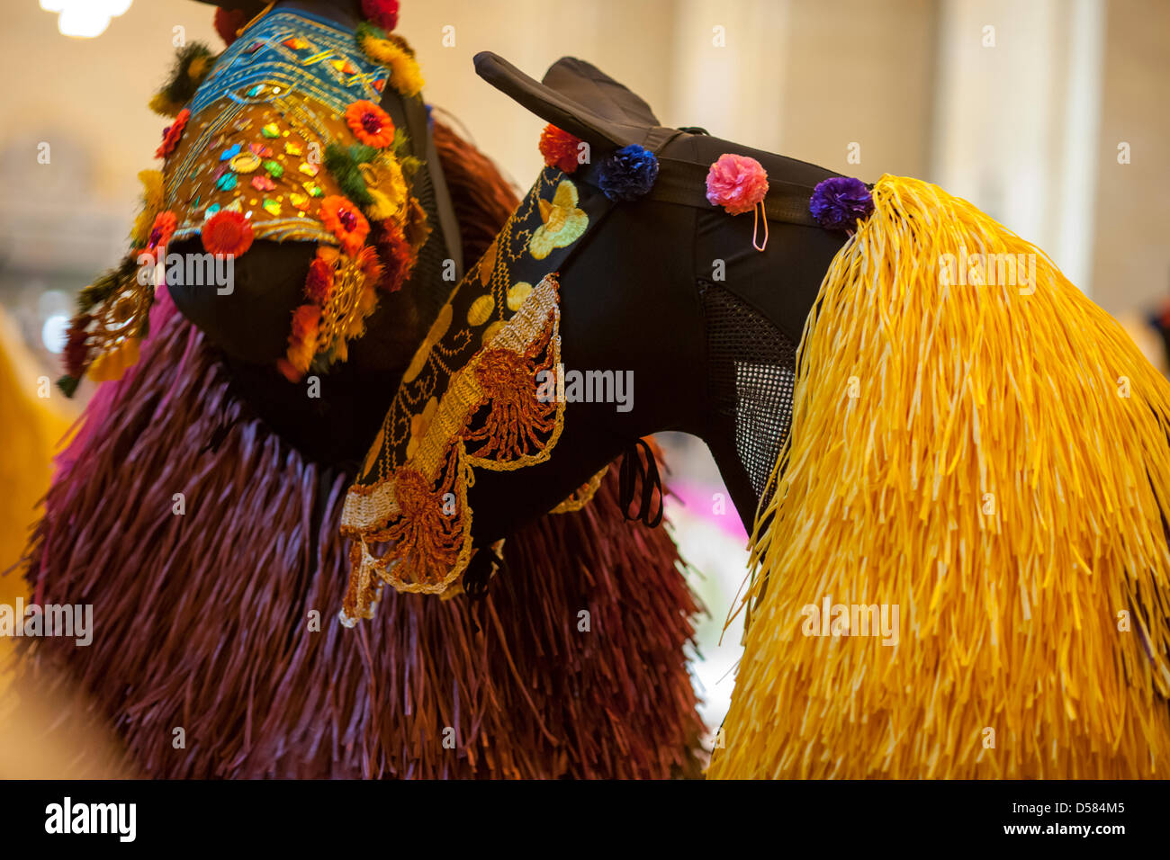 New York, USA. 26th March, 2013. Dancers in 30 colorful horse costumes ...