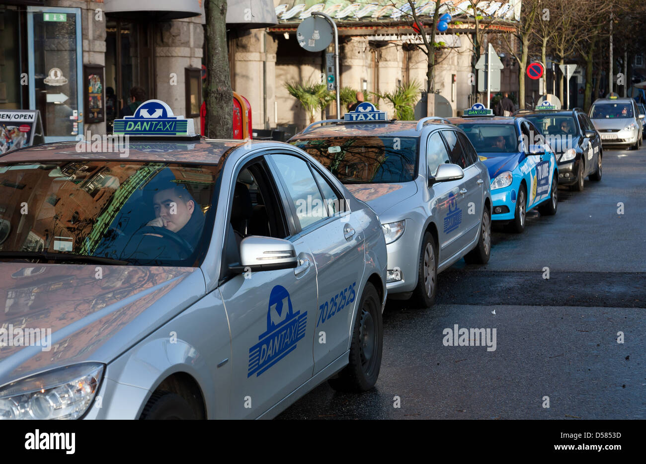 Copenhagen, Denmark, taxis at the taxi stand Stock Photo - Alamy