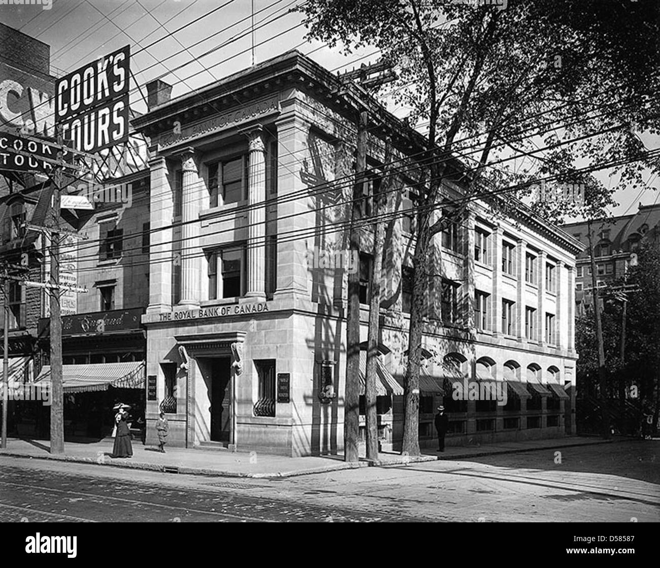 This photograph from 1911 shows the Royal Bank branch on St. Catherine ...