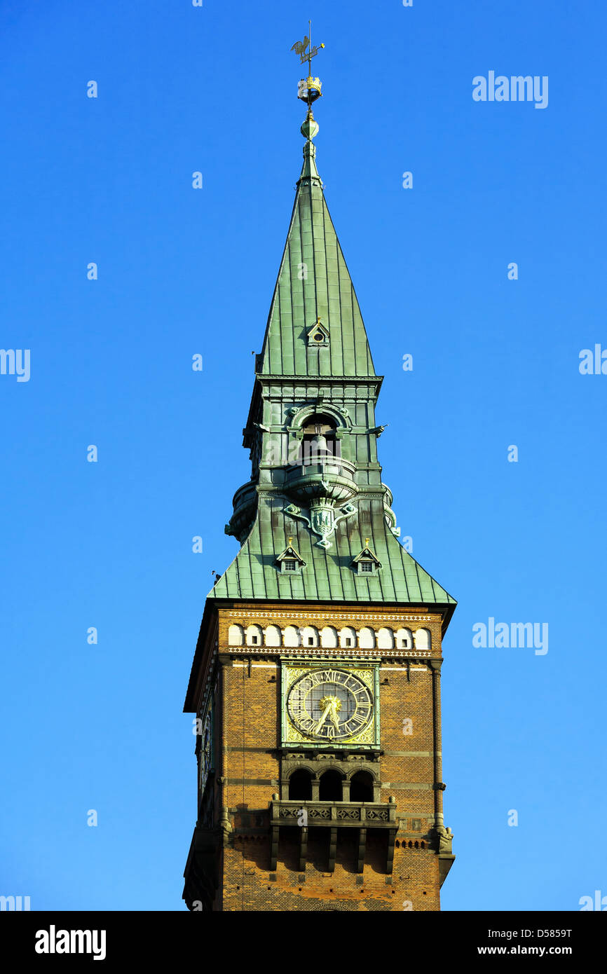 Copenhagen, Denmark, the Copenhagen City Hall tower Stock Photo - Alamy