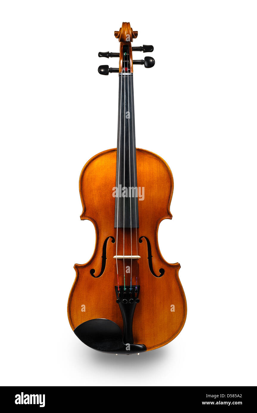 Violin front view isolated on white Stock Photo - Alamy